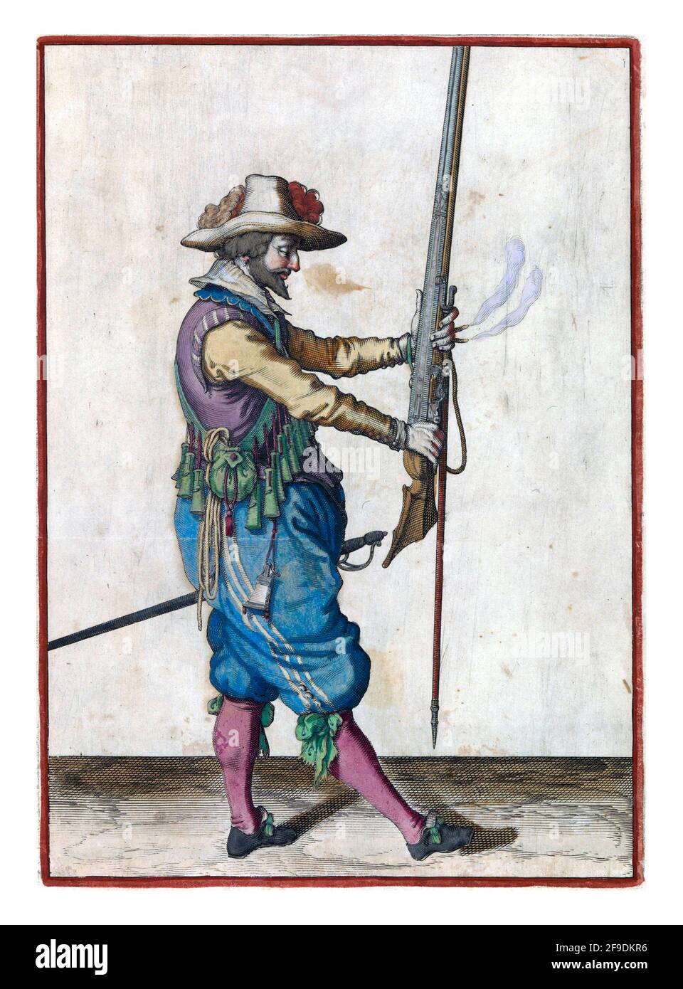 A soldier, full-length, to the right, holding a musket (a certain type ...