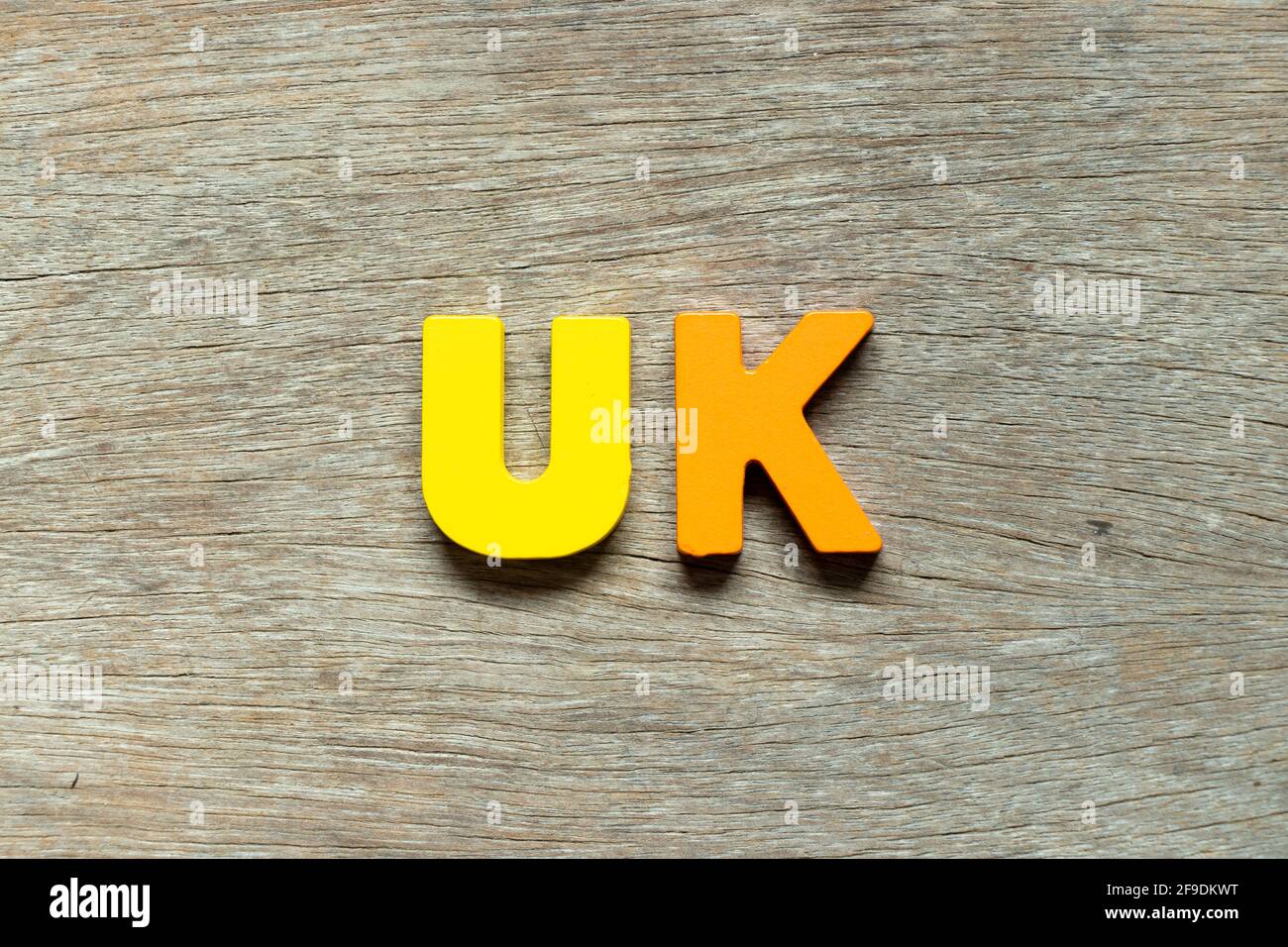 Color alphabet letter in word UK (abbreviation of united kingdom) on ...