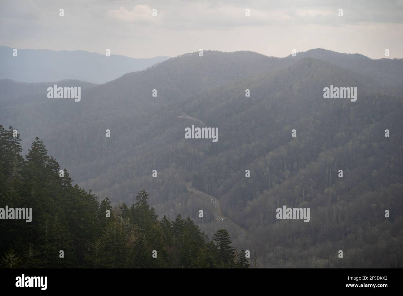 highway 441 winding through the great smoky mountain national park on a ...