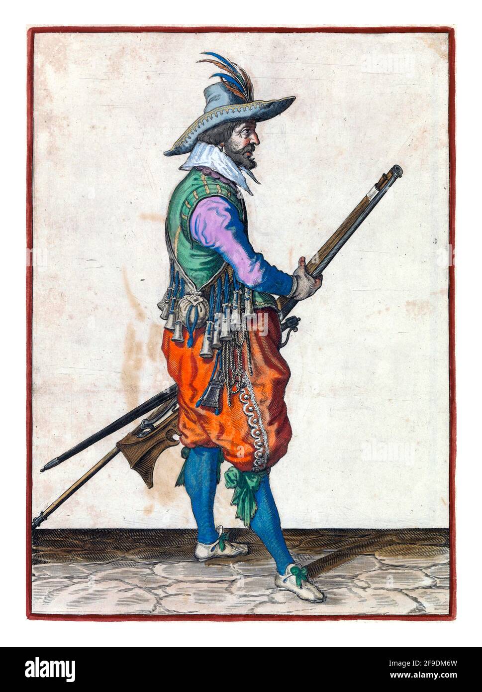 A soldier, full-length, to the right, holding a musket (a certain type ...