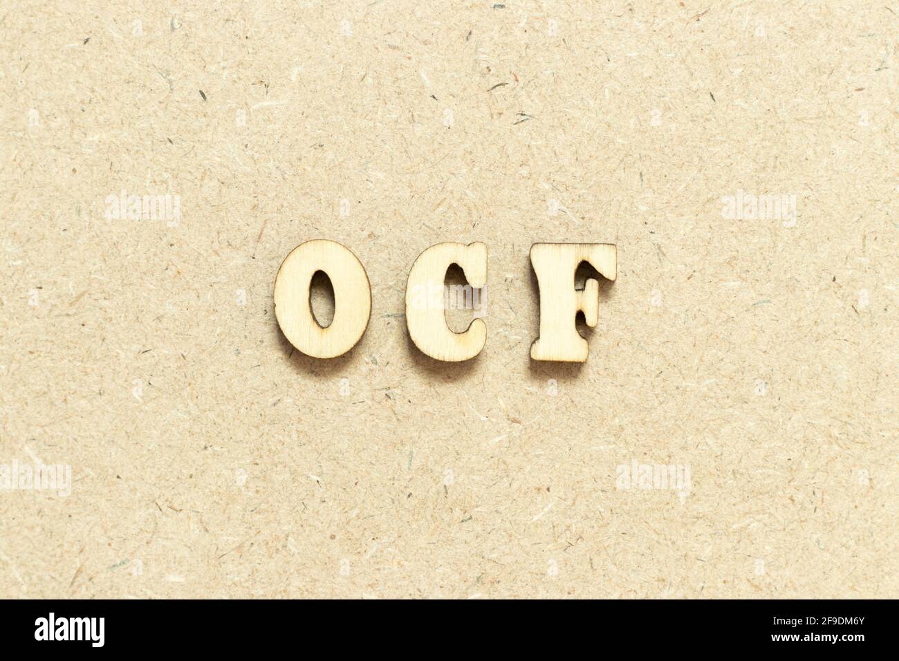 Alphabet letter in word OCF (Abbreviation of Operating cash flow) on ...