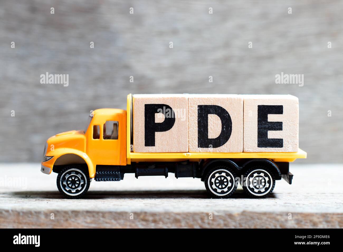 Truck hold letter block in word PDE (abbreviation of permitted daily ...