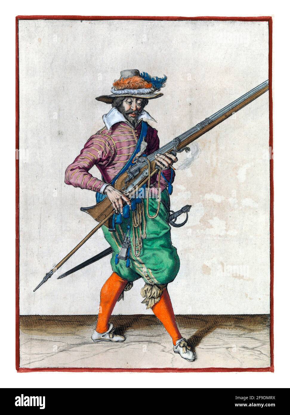 A soldier, full-length, to the right, holding a musket (a certain type ...