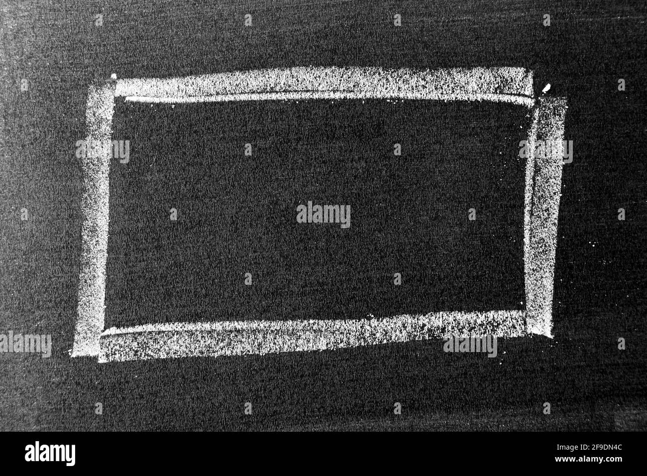 White color chalk hand drawing as square or rectangle shape on ...