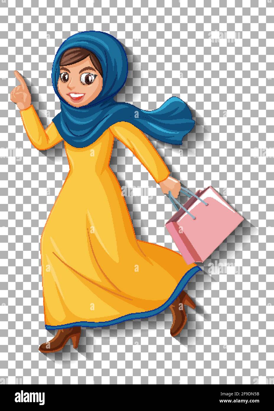 Beautiful arabic lady cartoon character illustration Stock Vector Image ...