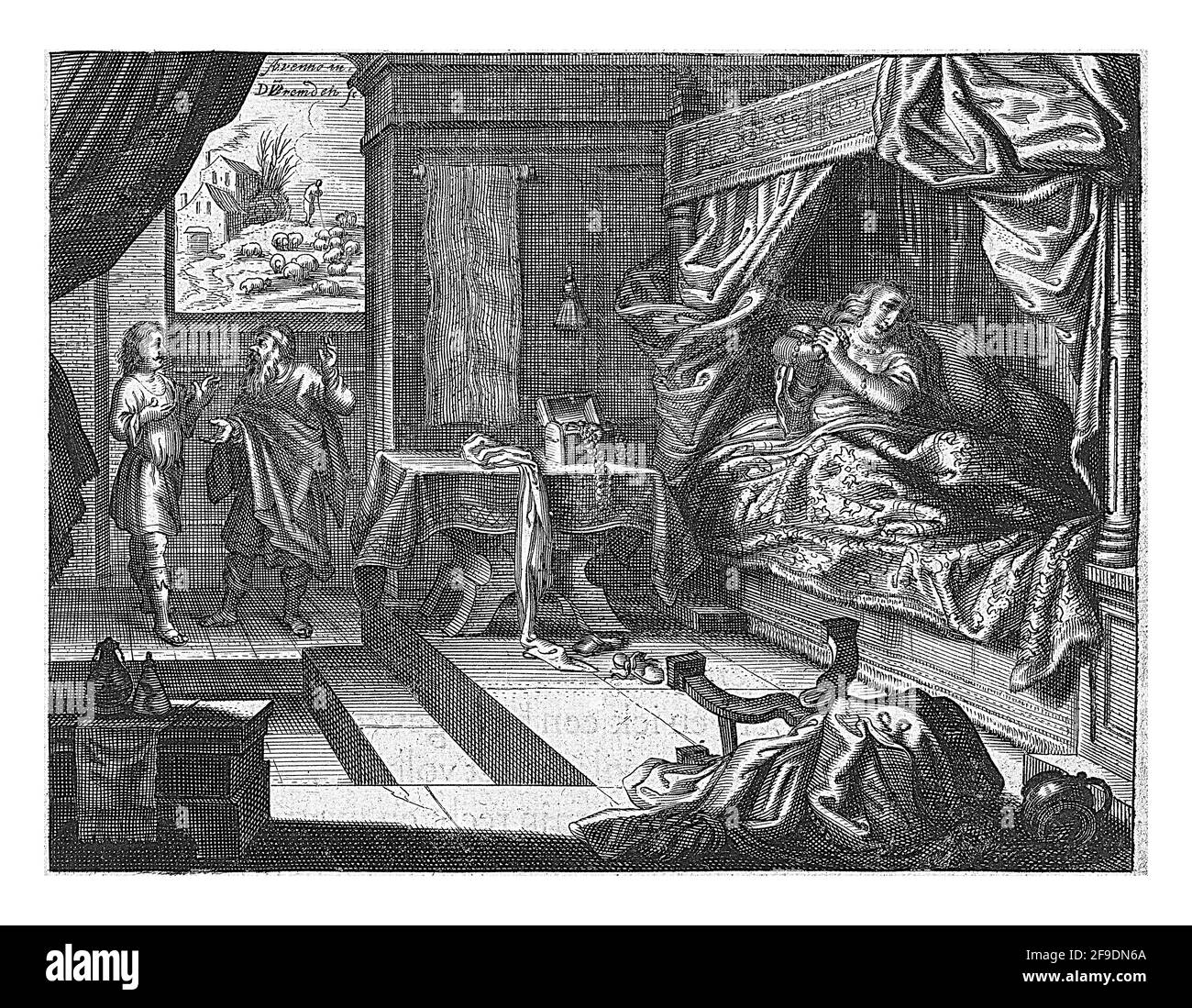 Lea is in bed and praying. Jacob, who is angry with Laban for having ...