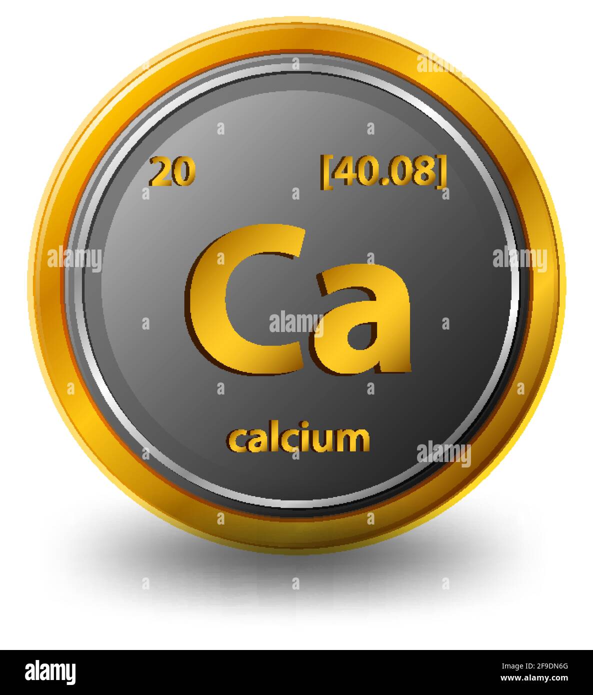 Calcium chemical element. Chemical symbol with atomic number and atomic ...