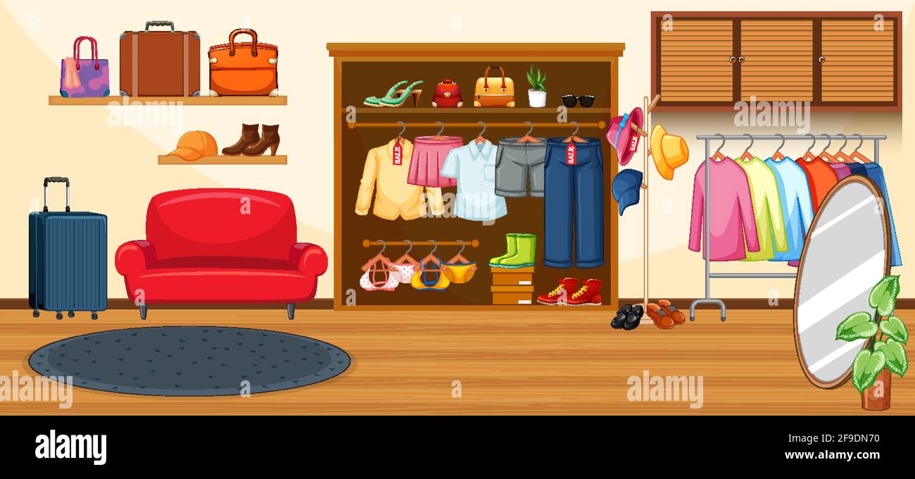 Fashion clothes store background illustration Stock Vector Image & Art ...