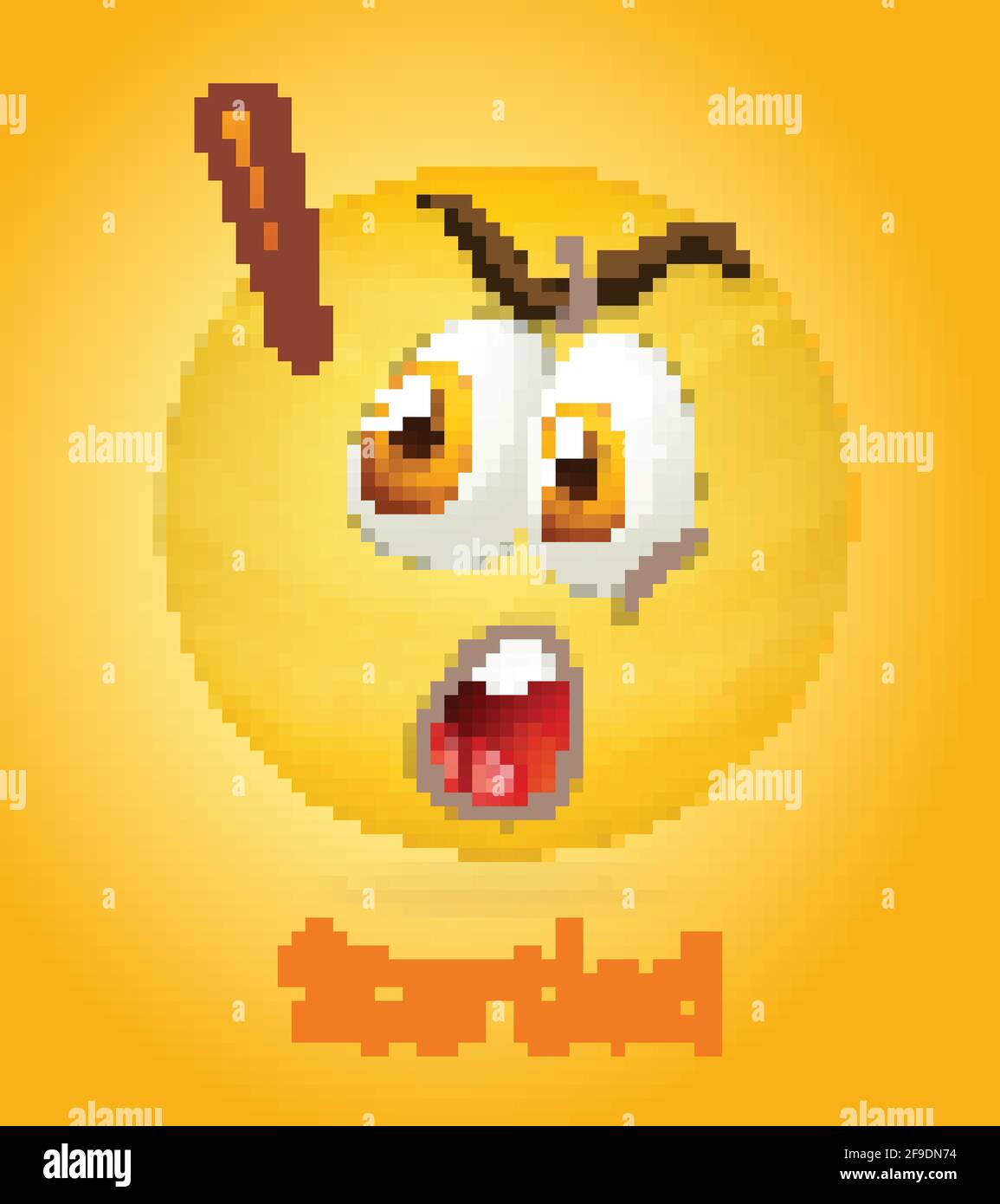 Startled facial expression on yellow background illustration Stock ...