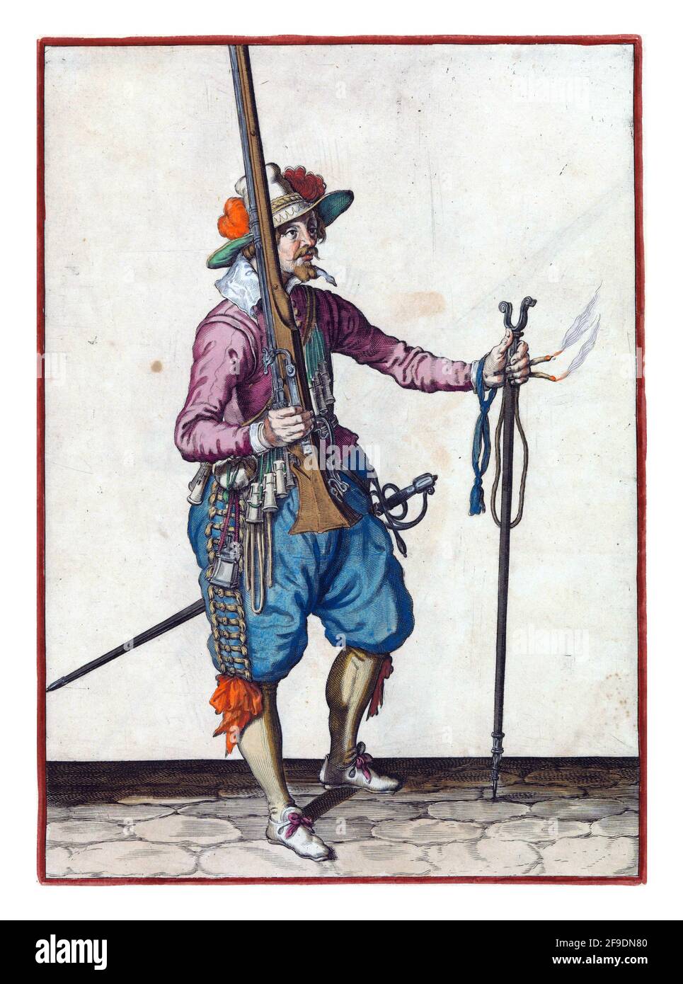 A soldier, full-length, to the right, holding a musket (a certain type ...