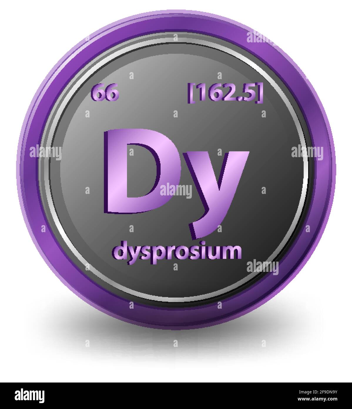 Dysprosium chemical element. Chemical symbol with atomic number and ...