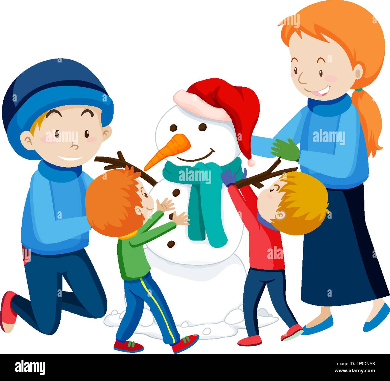 Member of family cartoon character on white background illustration ...