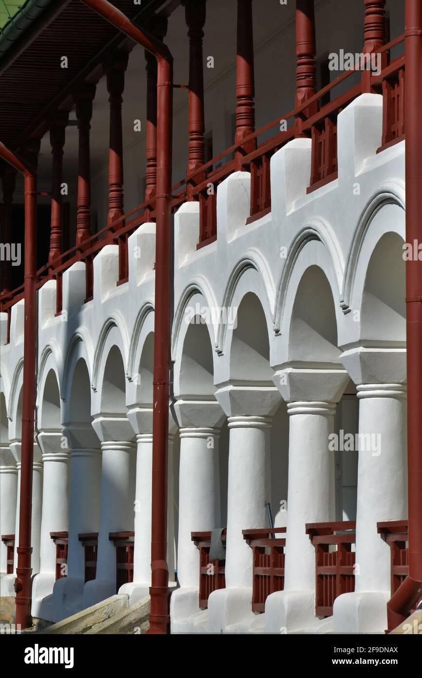 A vertical shot of the architecture with beautiful arches of the ...