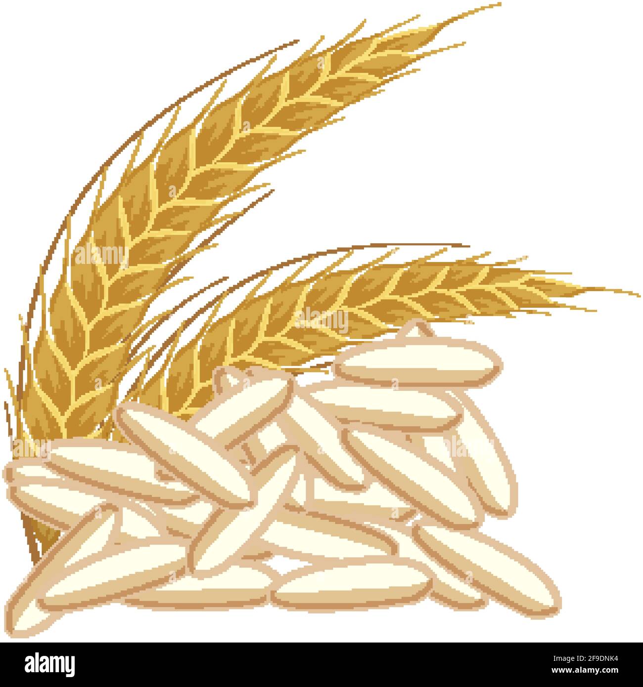 Simple rice grains on white background illustration Stock Vector Image ...