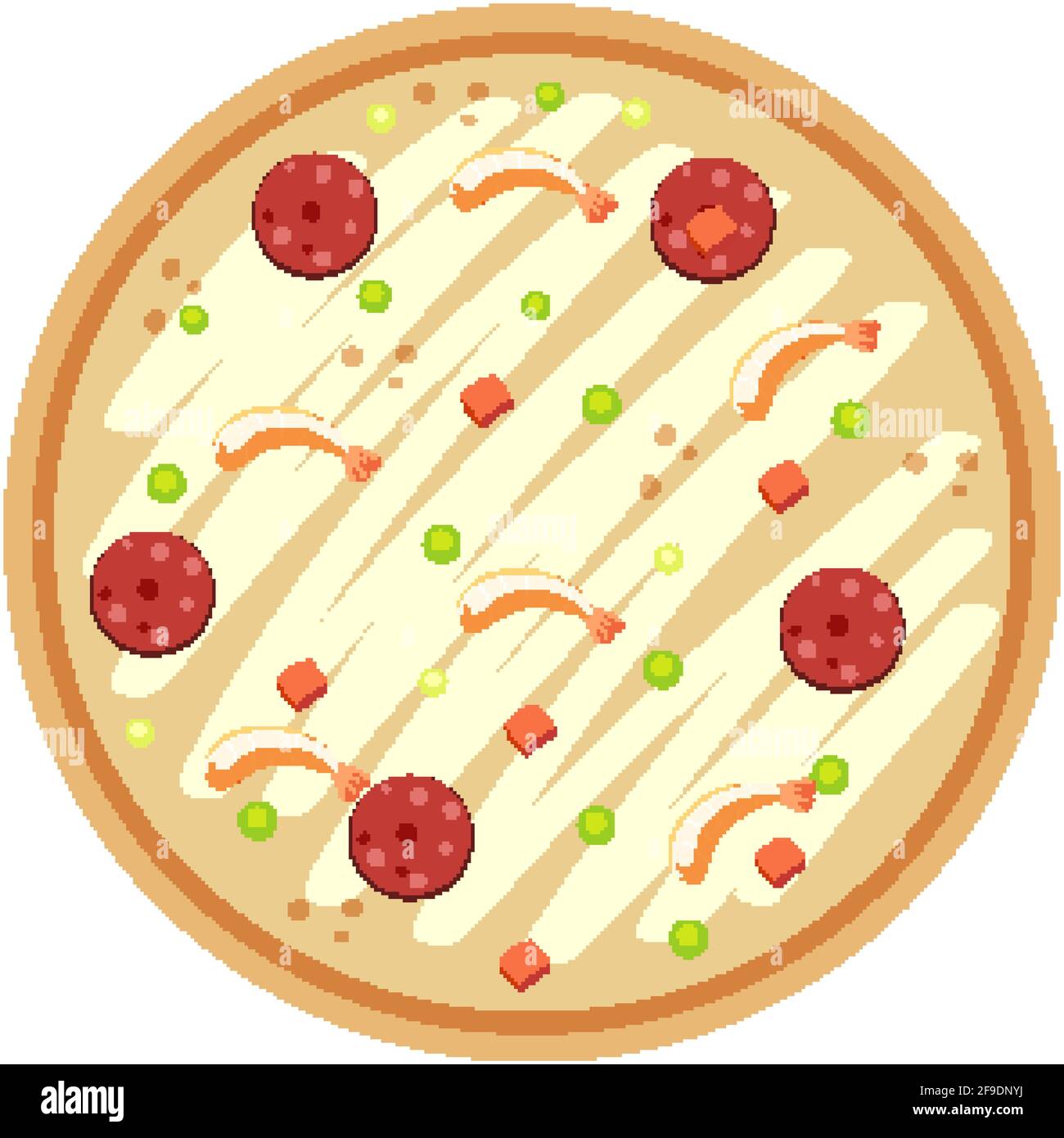 Top view on pizza Stock Vector Images - Alamy