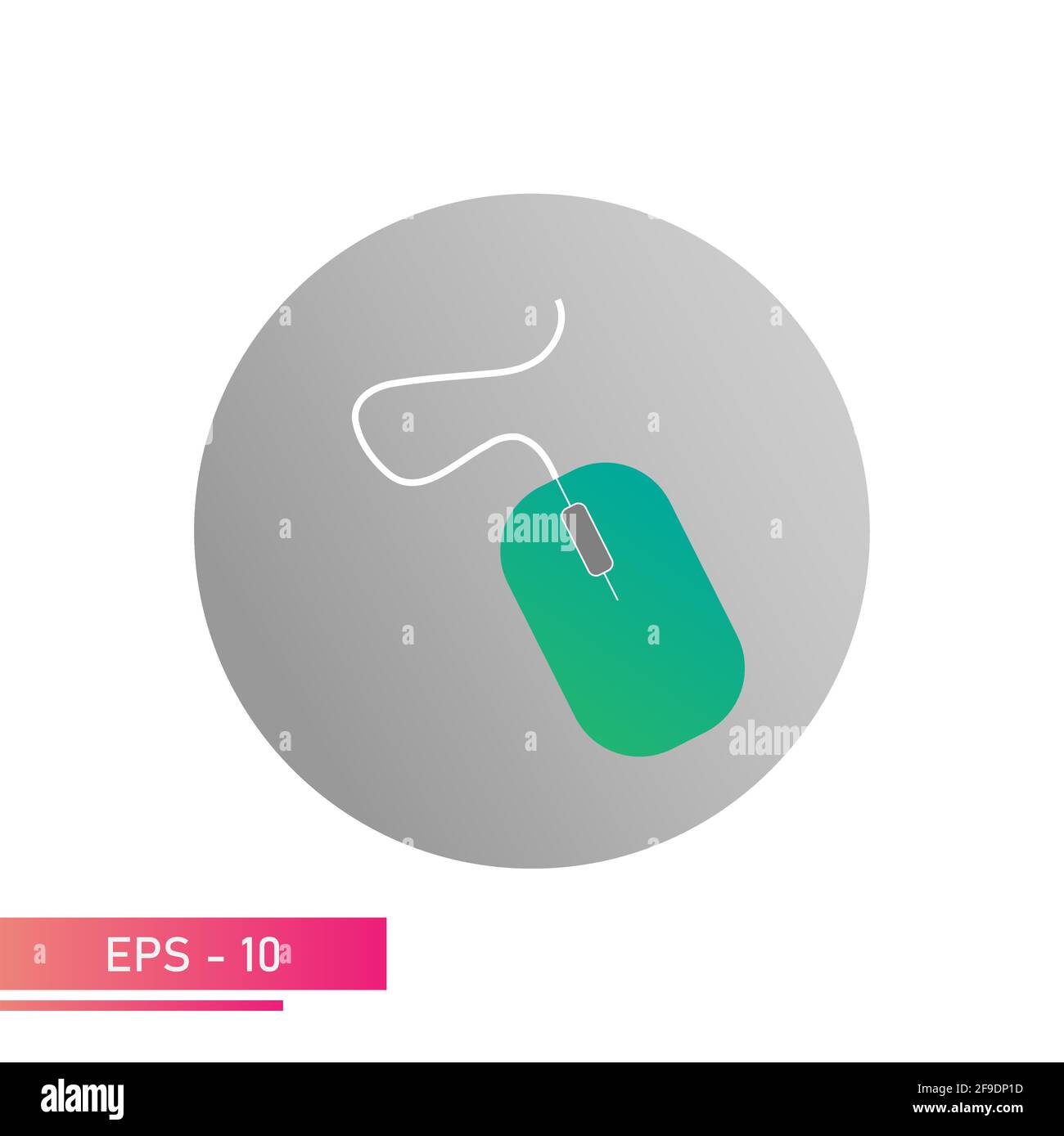 The icon, the computer mouse is green on a gray circle. On a white ...