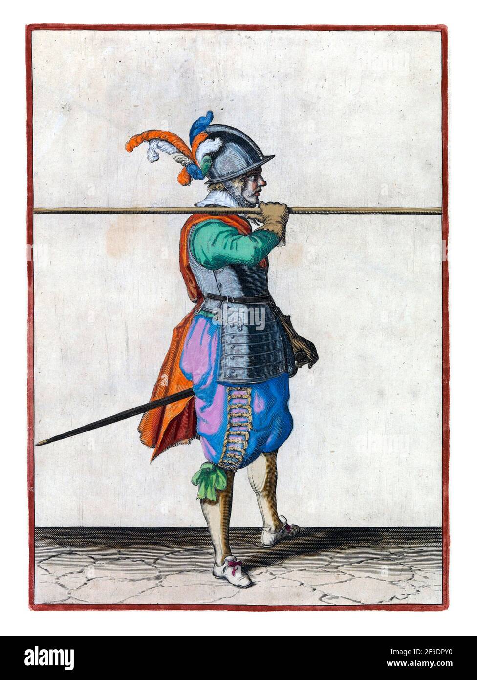 A soldier, full-length, to the right, carrying a spear (lance ...