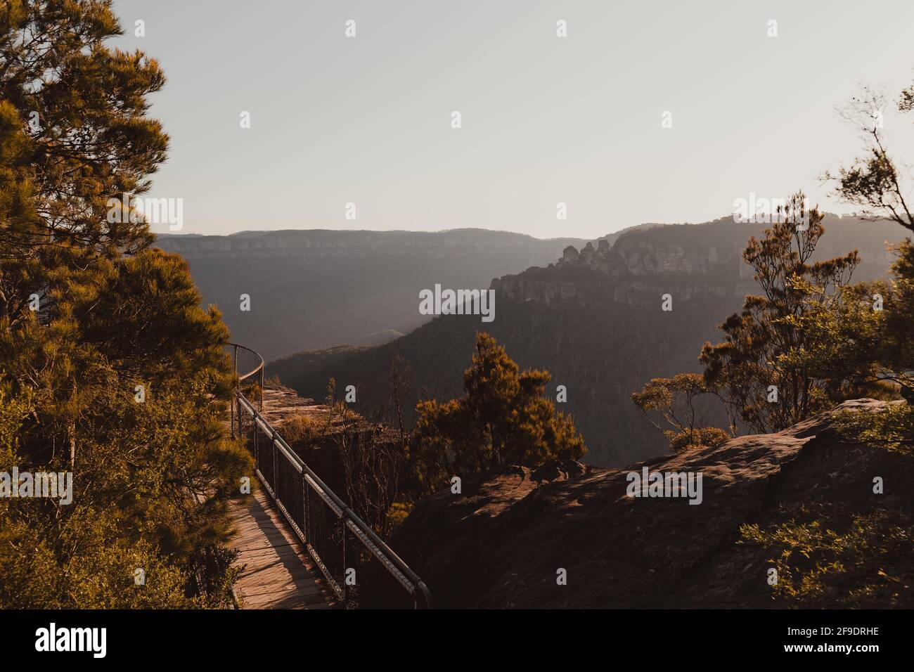 View of the Three Sisters from Sublime Point Lookout in the Blue ...