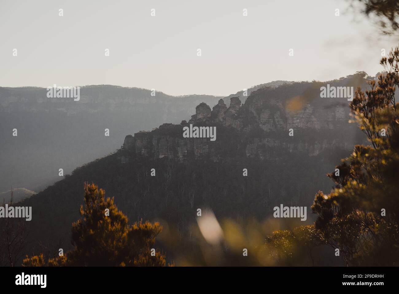 View of the Three Sisters from Sublime Point Lookout in the Blue ...