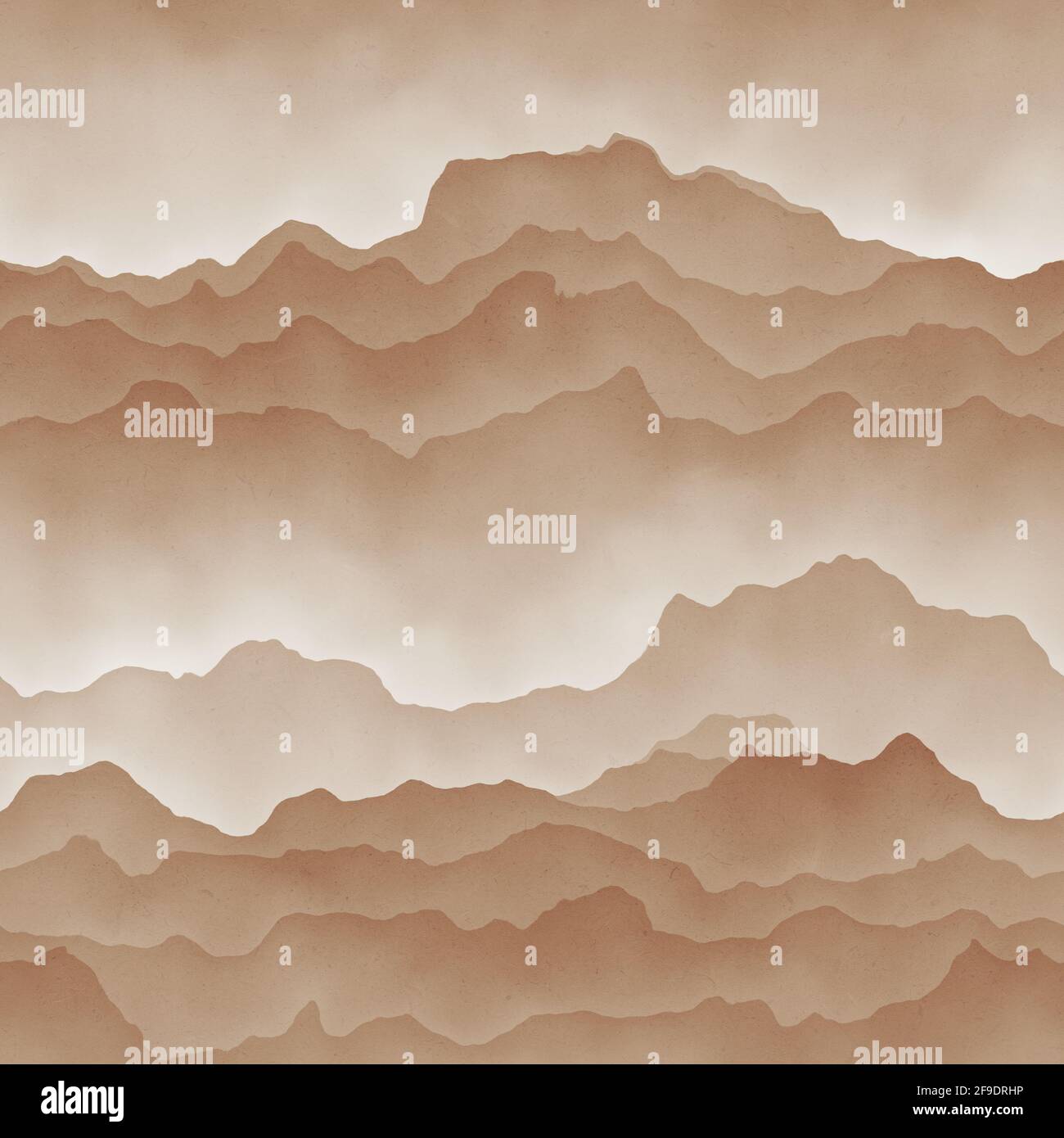 Seamless terracotta colored mountain landscape pattern for print Stock ...