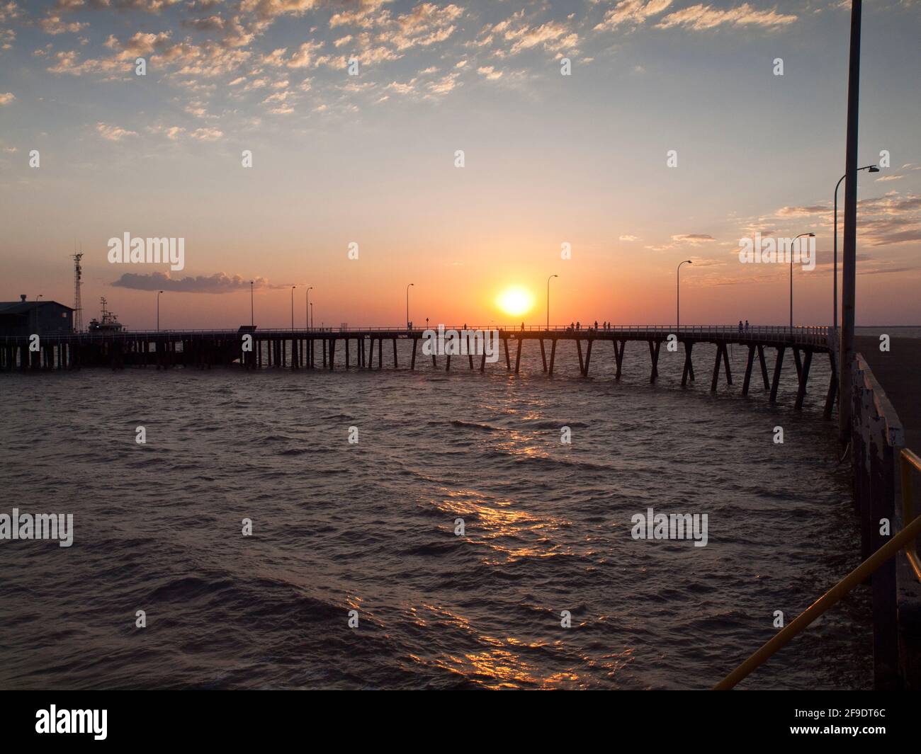 Sunset over Derby Pier and King Sound, West Kimberley, Western ...