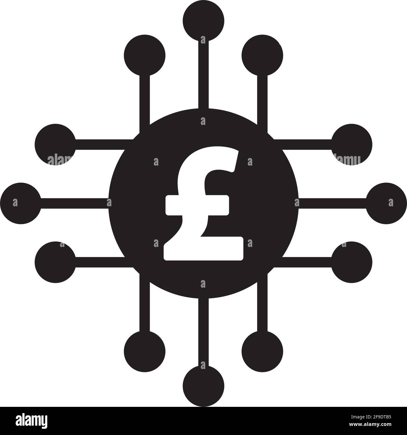 Digital pound symbol icon vector currency for digital transactions for ...