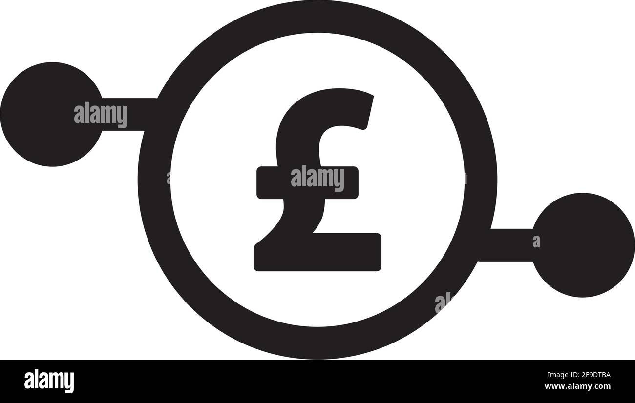 Digital pound sign icon vector currency symbol for digital transactions ...
