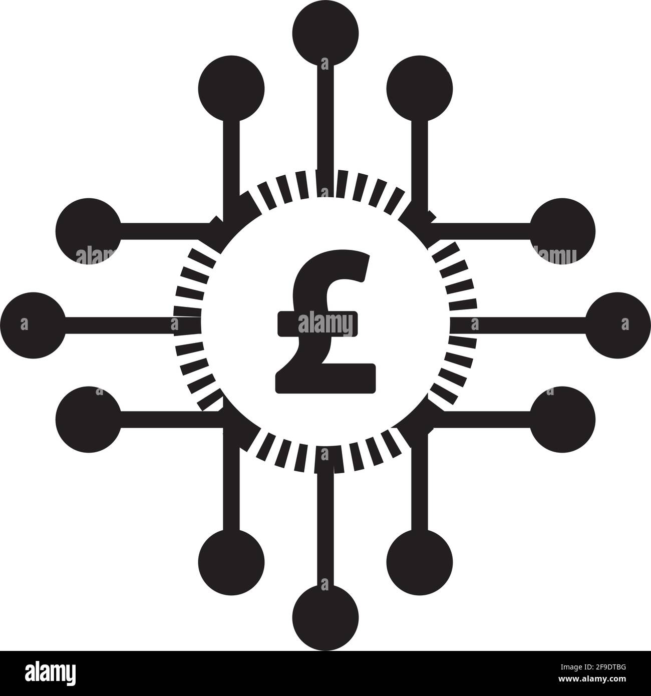 Digital pound symbol icon vector currency for digital transactions for ...
