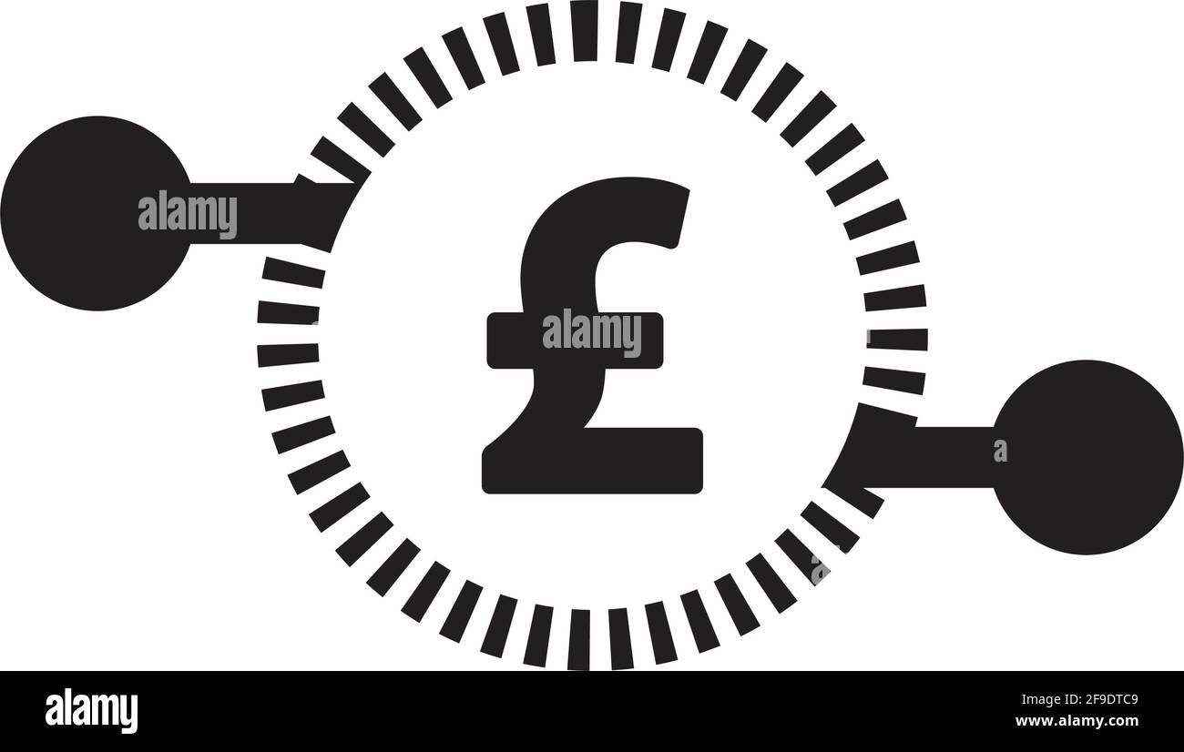 Digital pound sign icon vector currency symbol for digital transactions ...