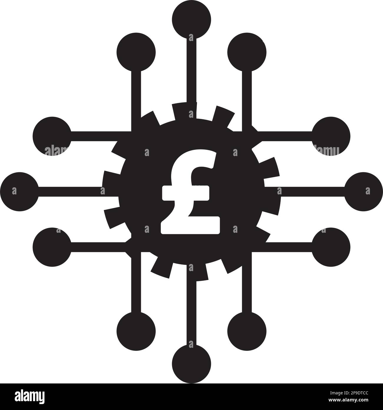 Digital pound icon vector currency symbol for digital transactions for ...