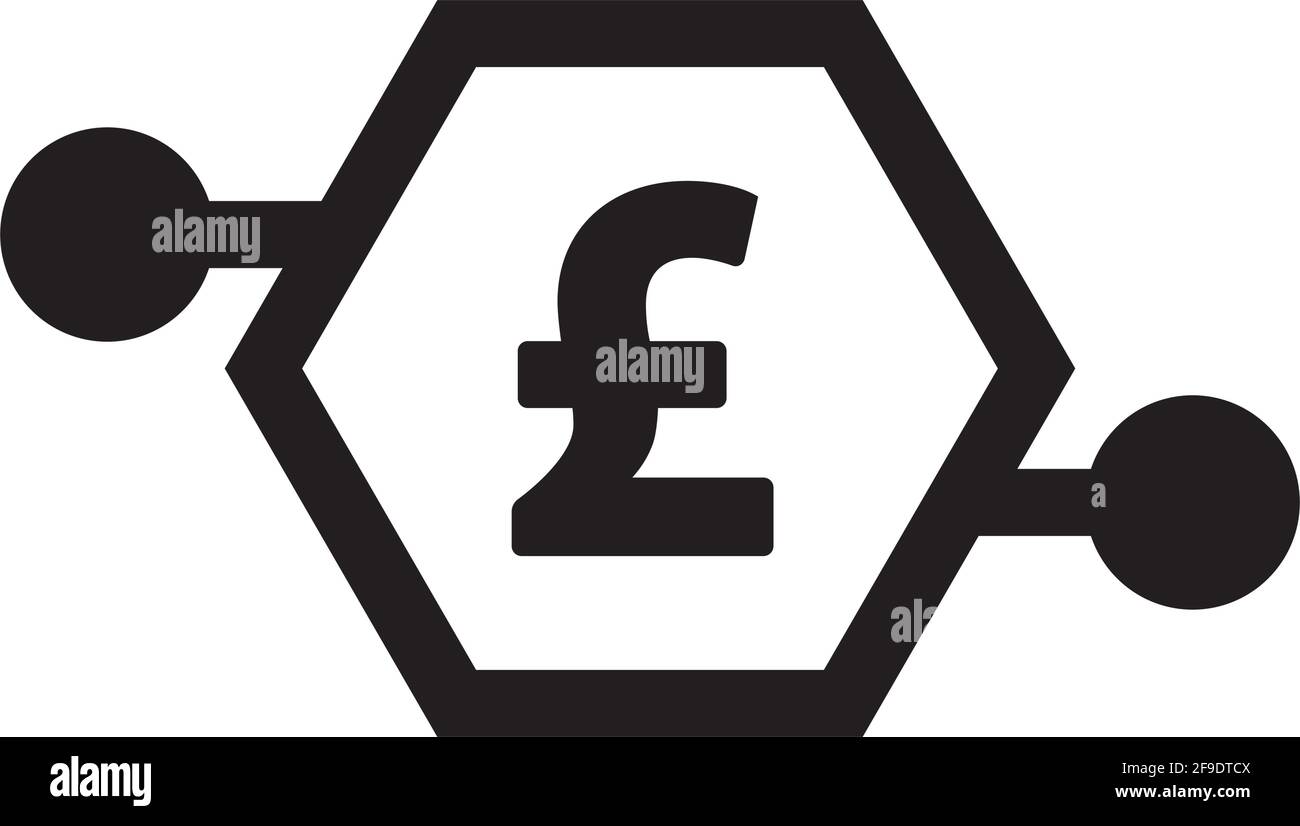 Digital pound icon vector currency symbol for digital transactions for ...