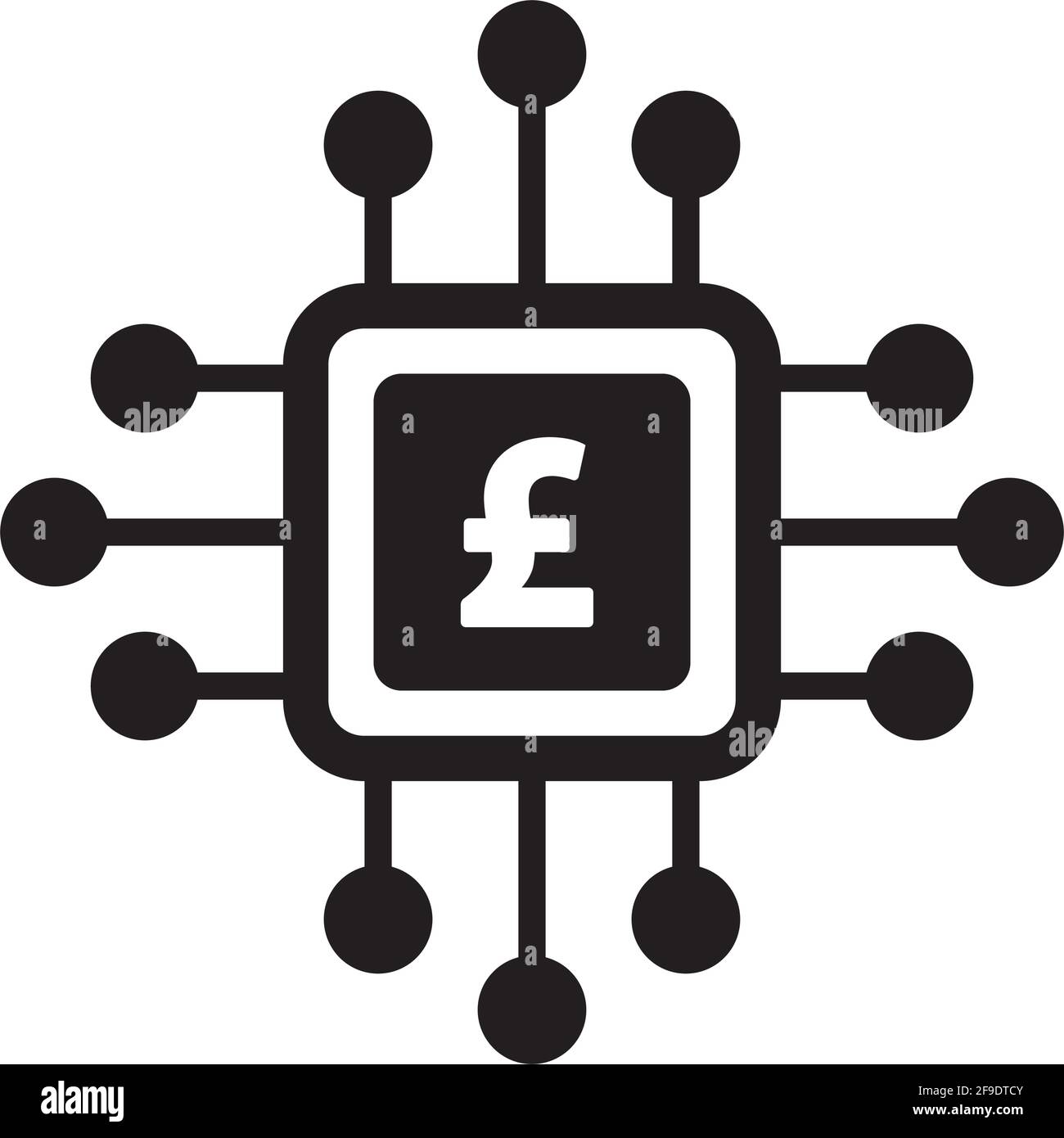 Digital pound currency icon vector symbol for digital transactions for ...