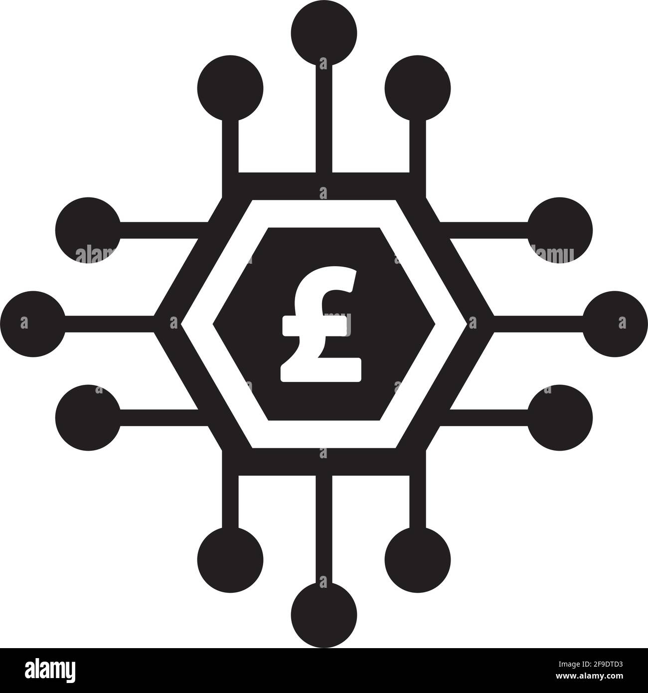 Digital pound coin icon vector currency symbol for digital transactions ...
