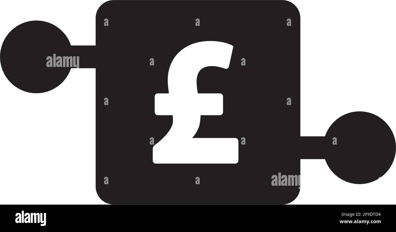 Digital pound sign icon vector currency symbol for digital transactions ...