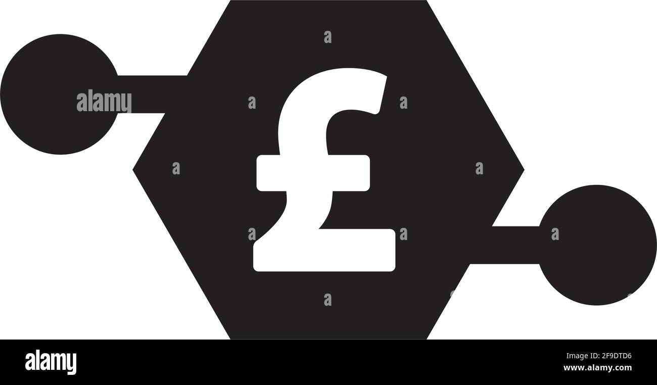 Digital pound sign icon vector currency symbol for digital transactions ...