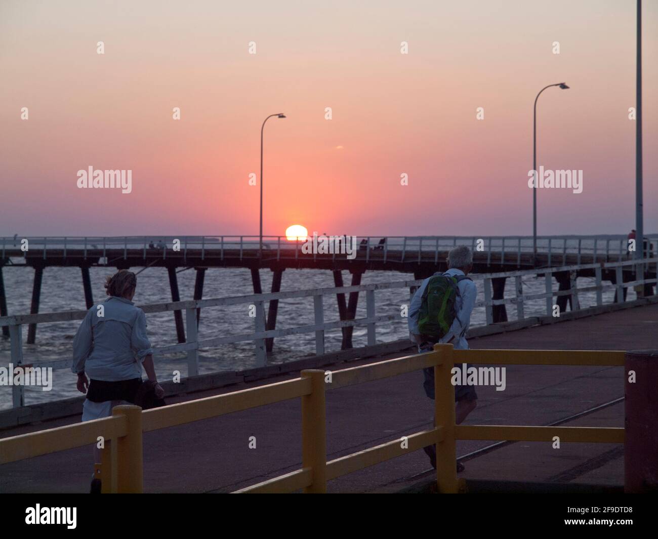 Sunset over Derby Pier and King Sound, West Kimberley, Western ...