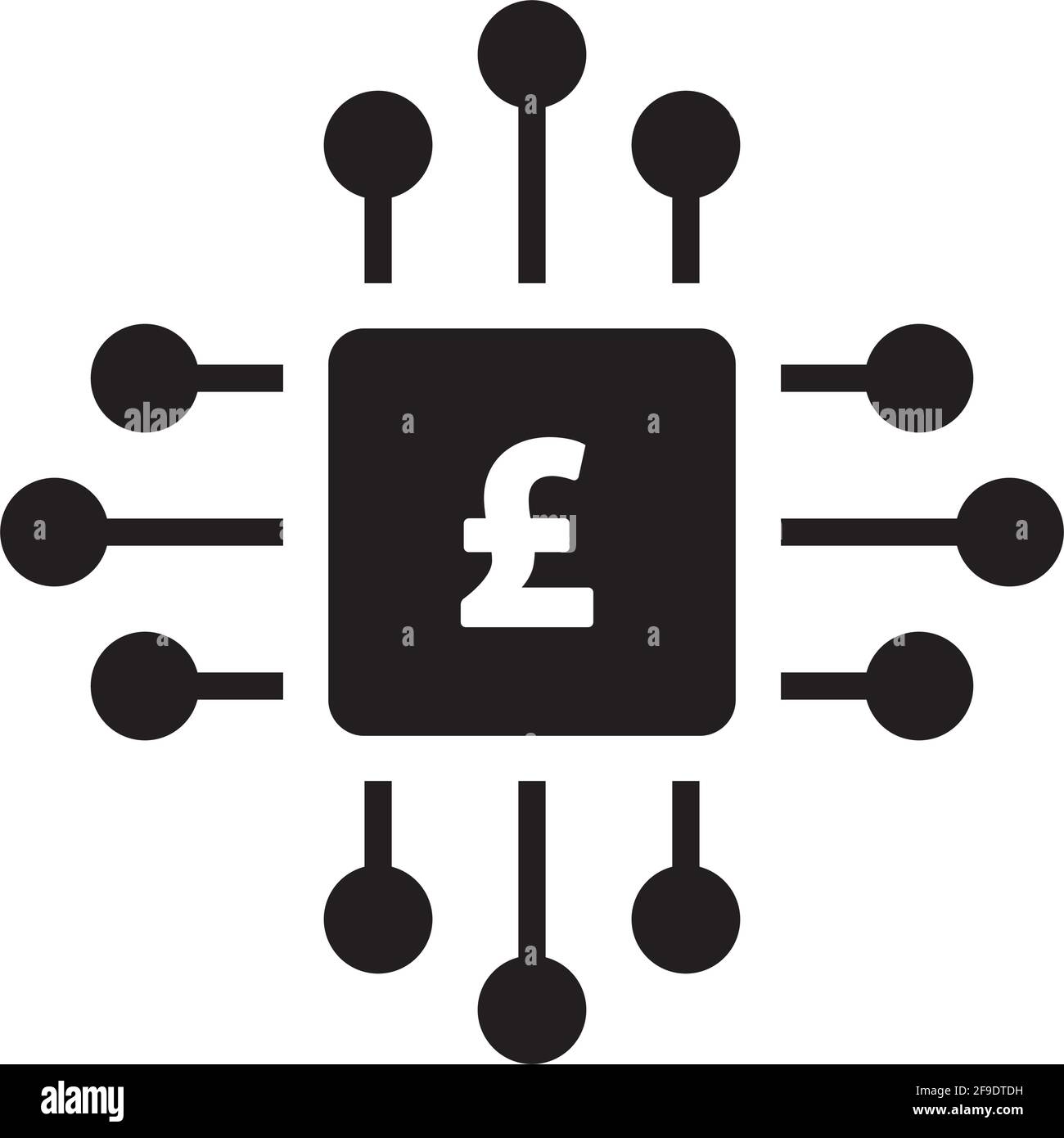 Digital pound coin icon vector currency symbol for digital transactions ...