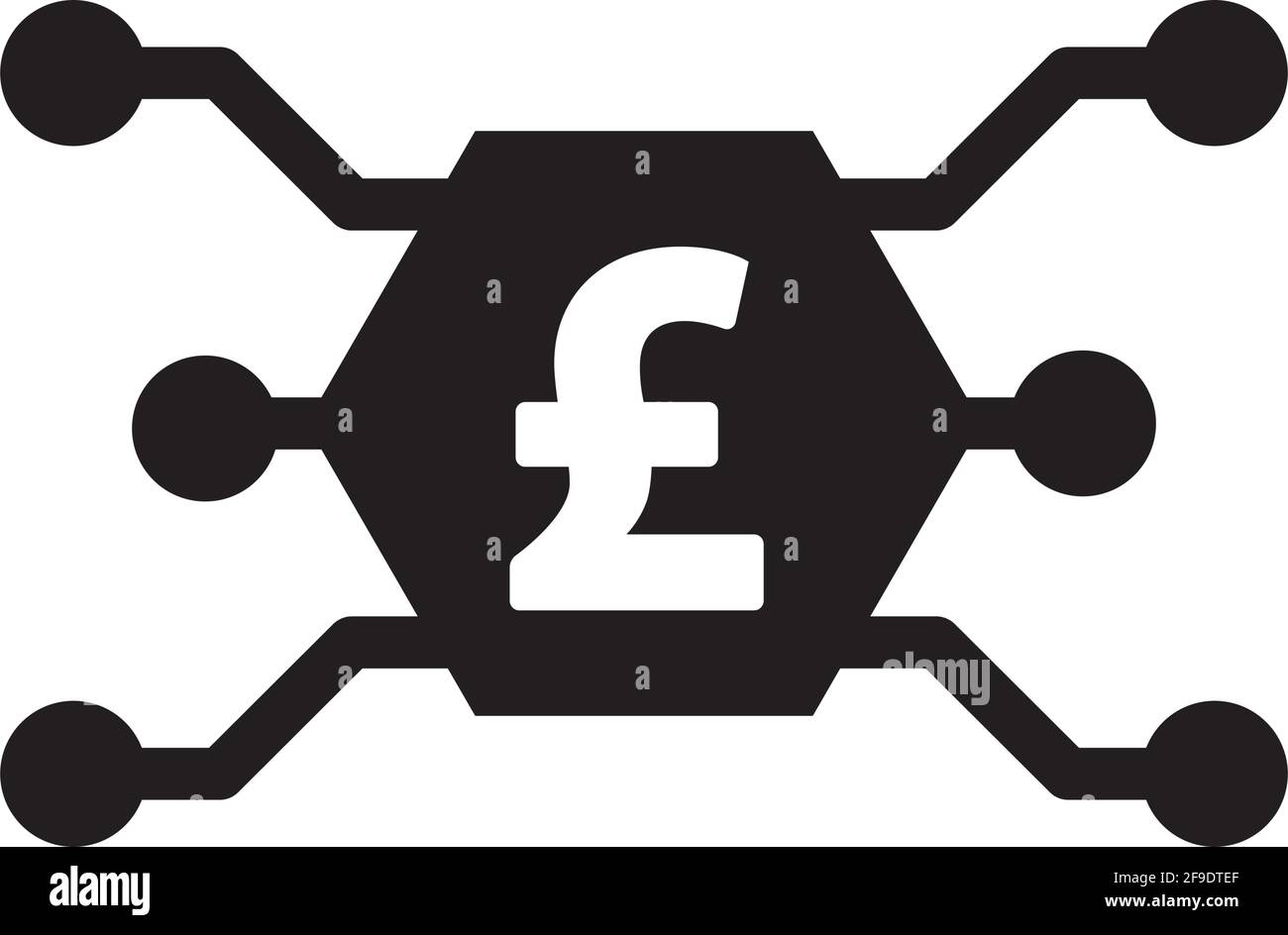 Digital pound icon vector currency symbol for digital transactions for ...