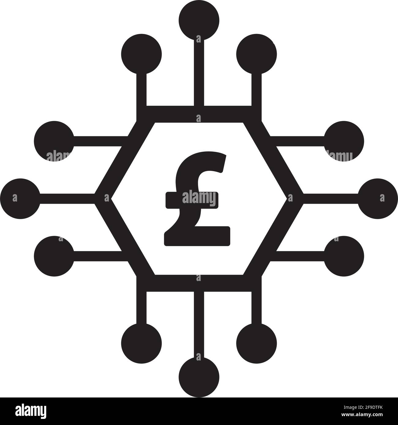 Digital pound symbol icon vector currency for digital transactions for ...