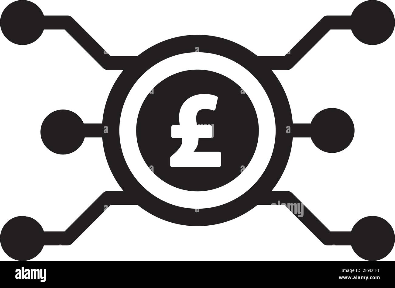 Digital pound coin icon vector currency symbol for digital transactions ...