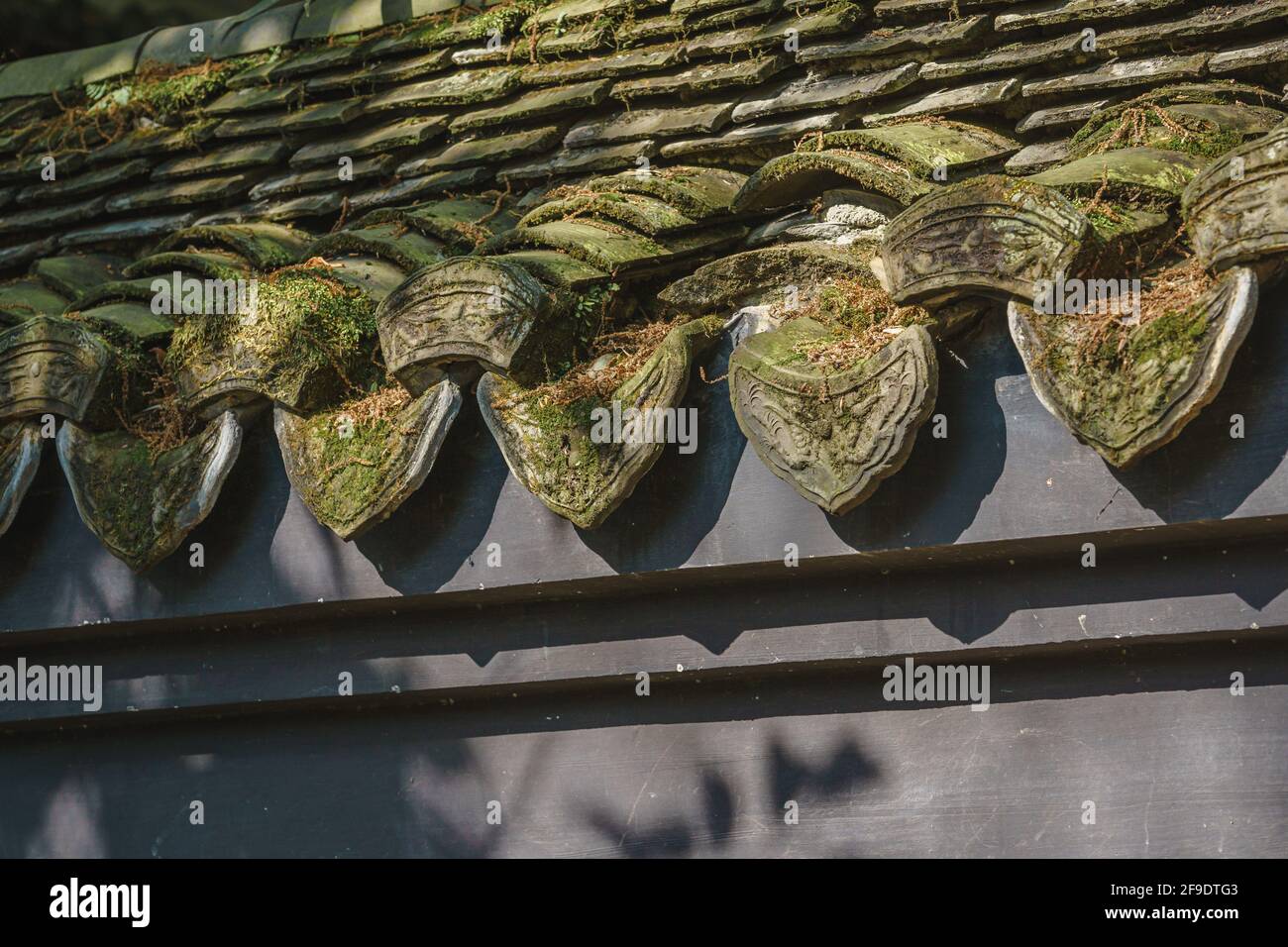 Ancient Chinese wall with classical roof tile of an old temple Stock ...