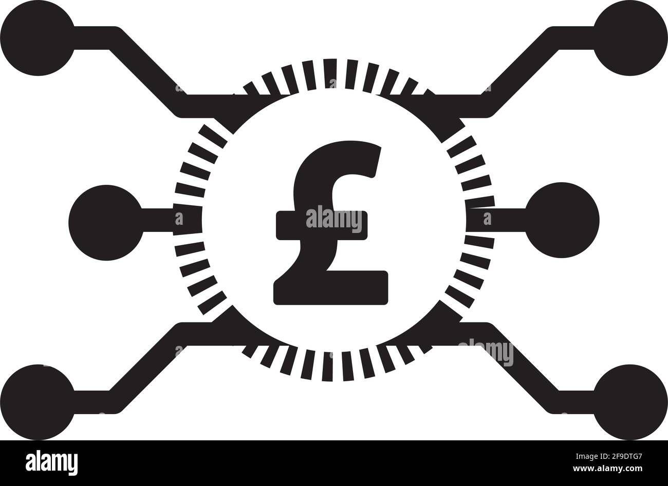 Digital pound icon vector currency symbol for digital transactions for ...