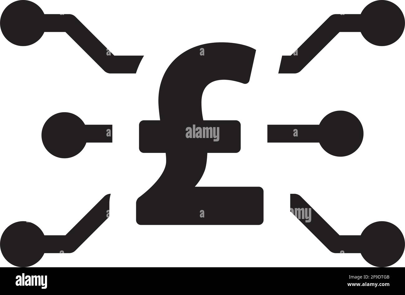 Digital pound icon vector currency symbol for digital transactions for ...