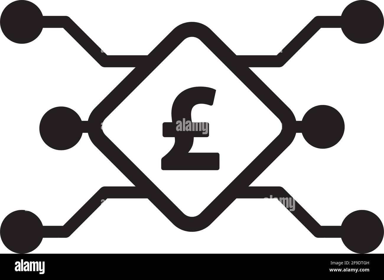 Digital pound sign icon vector currency symbol for digital transactions ...