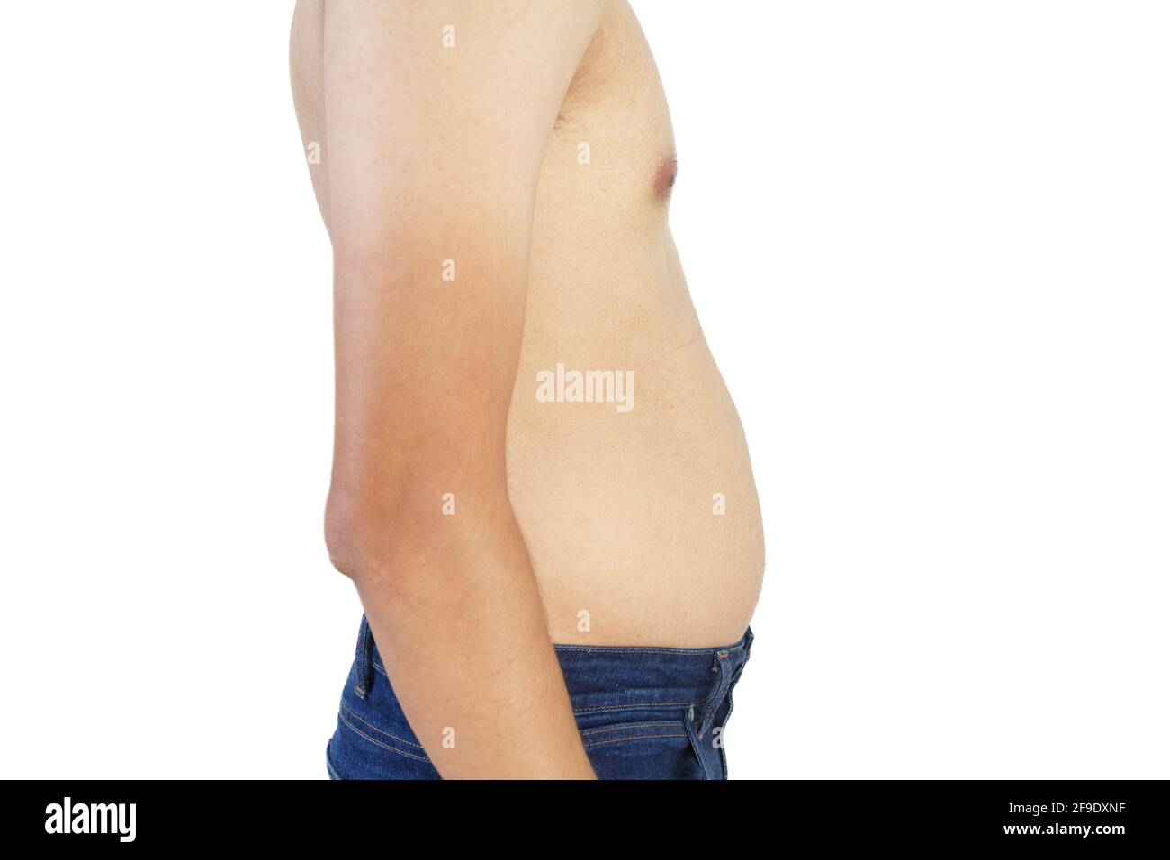Close up of paunchy fat man, Fat man showing his belly Stock Photo - Alamy