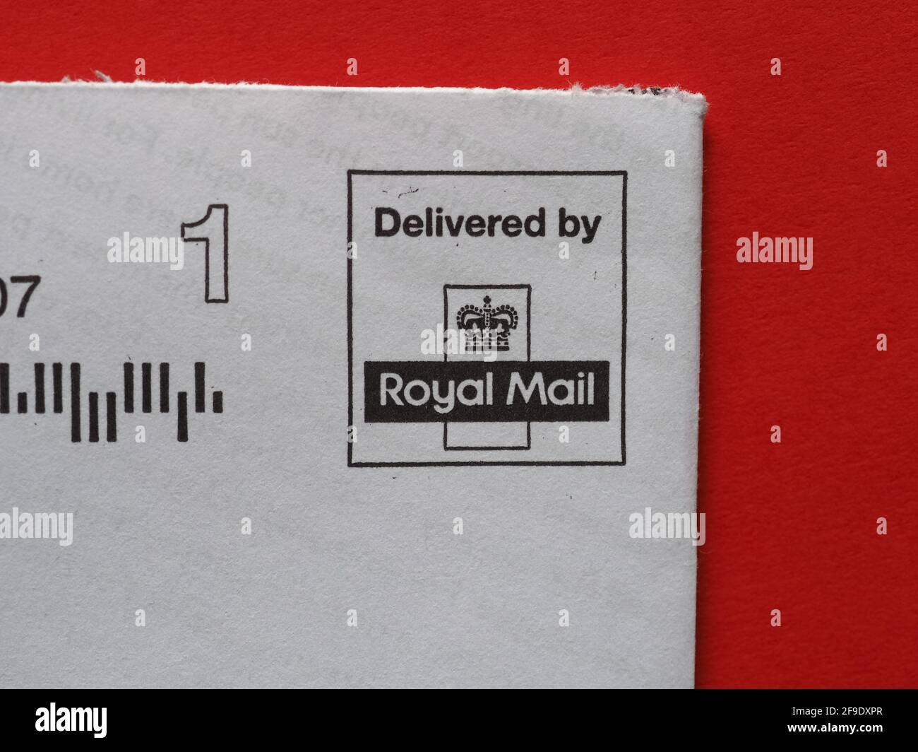 LONDON, UK - CIRCA APRIL 2021: Royal Mail postage meter on letter ...