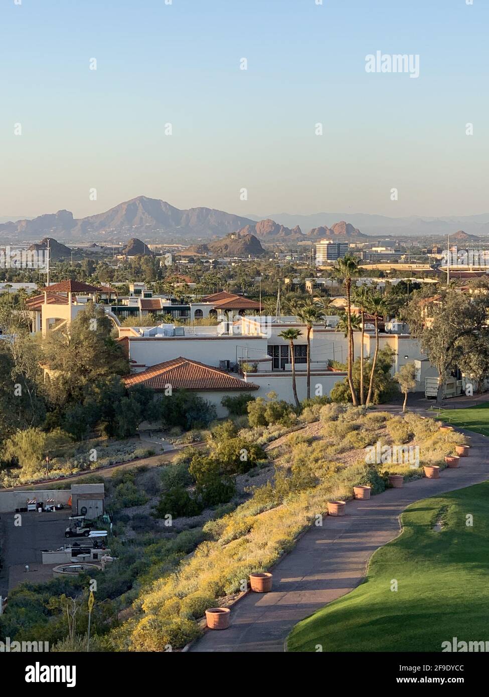 The view of Phoenix, Arizona with iconic Camelback Mountain in the ...