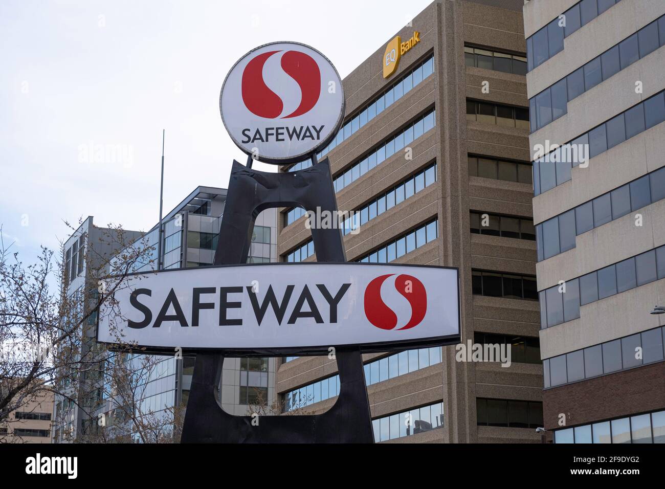 April 17 2021 - Calgary Alberta Canada - Safeway supermarket chain sign ...