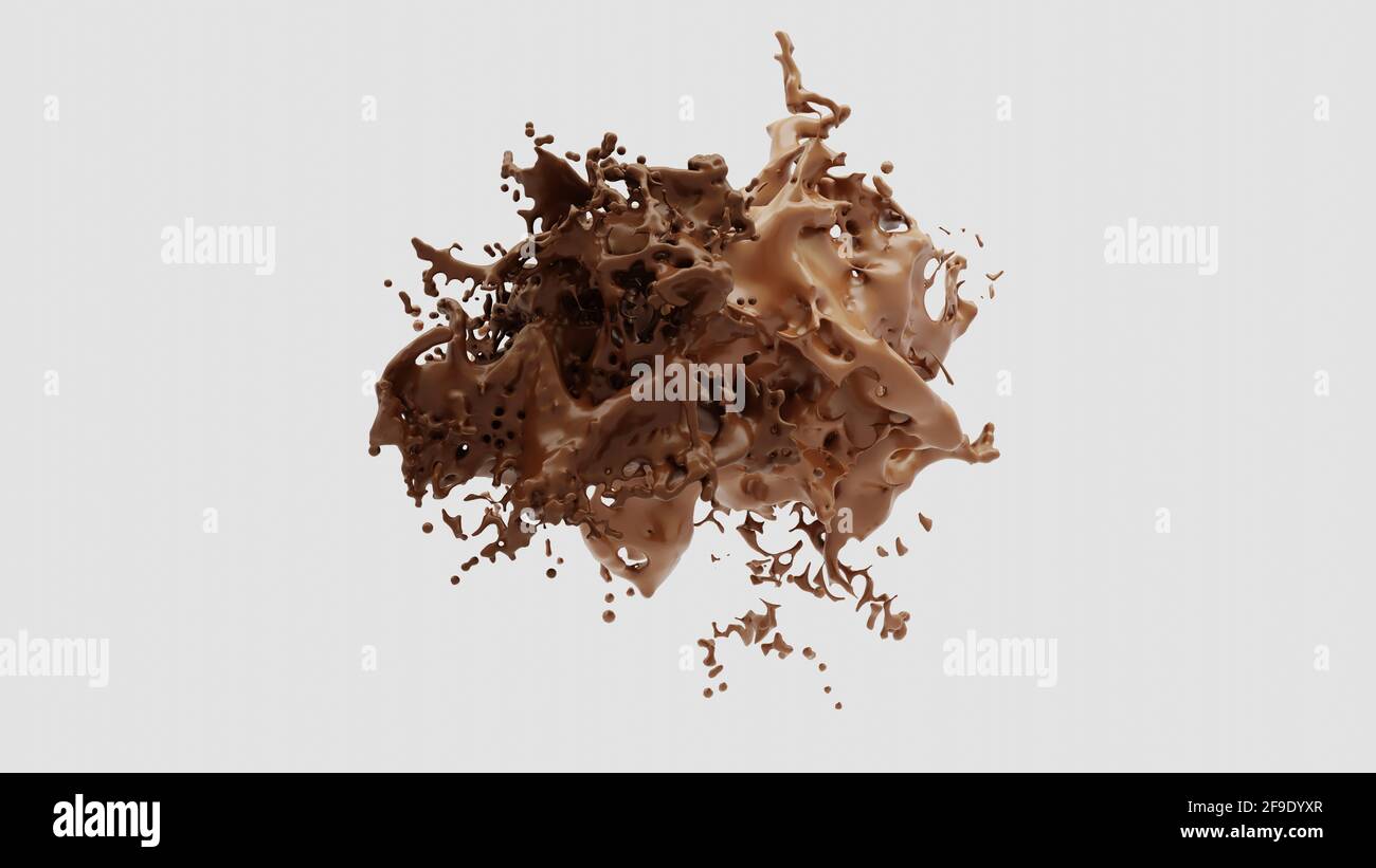 3D render, Chocolate Simulation concept , Abstract fluid background ...
