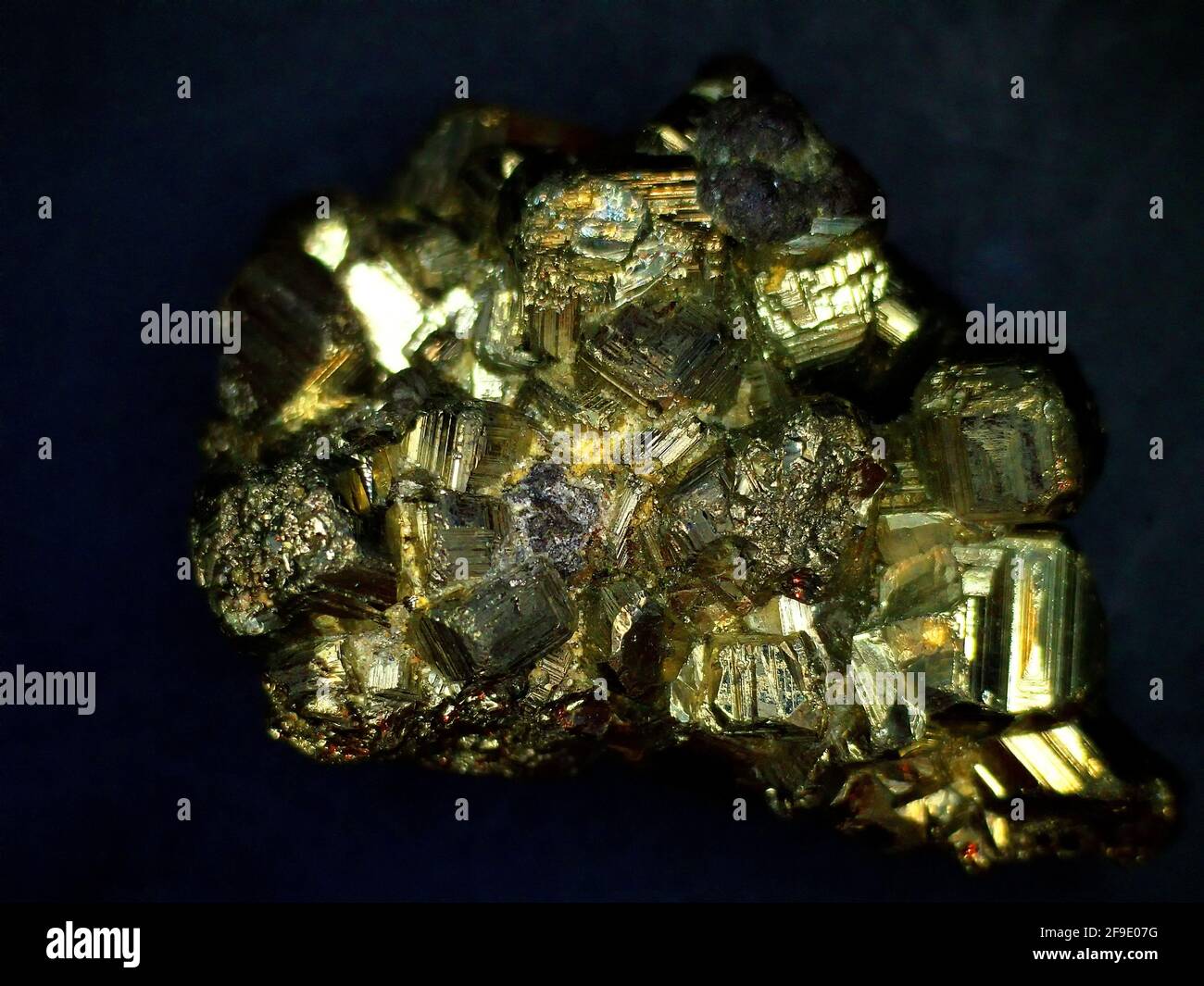 Pyrite, mineral under a microscope Stock Photo - Alamy